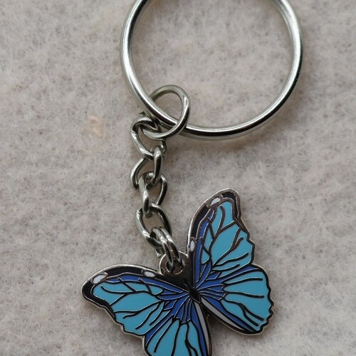 Custom Gold Double Two Butterfly Charm Keychain Key Fob Ring - Etsy