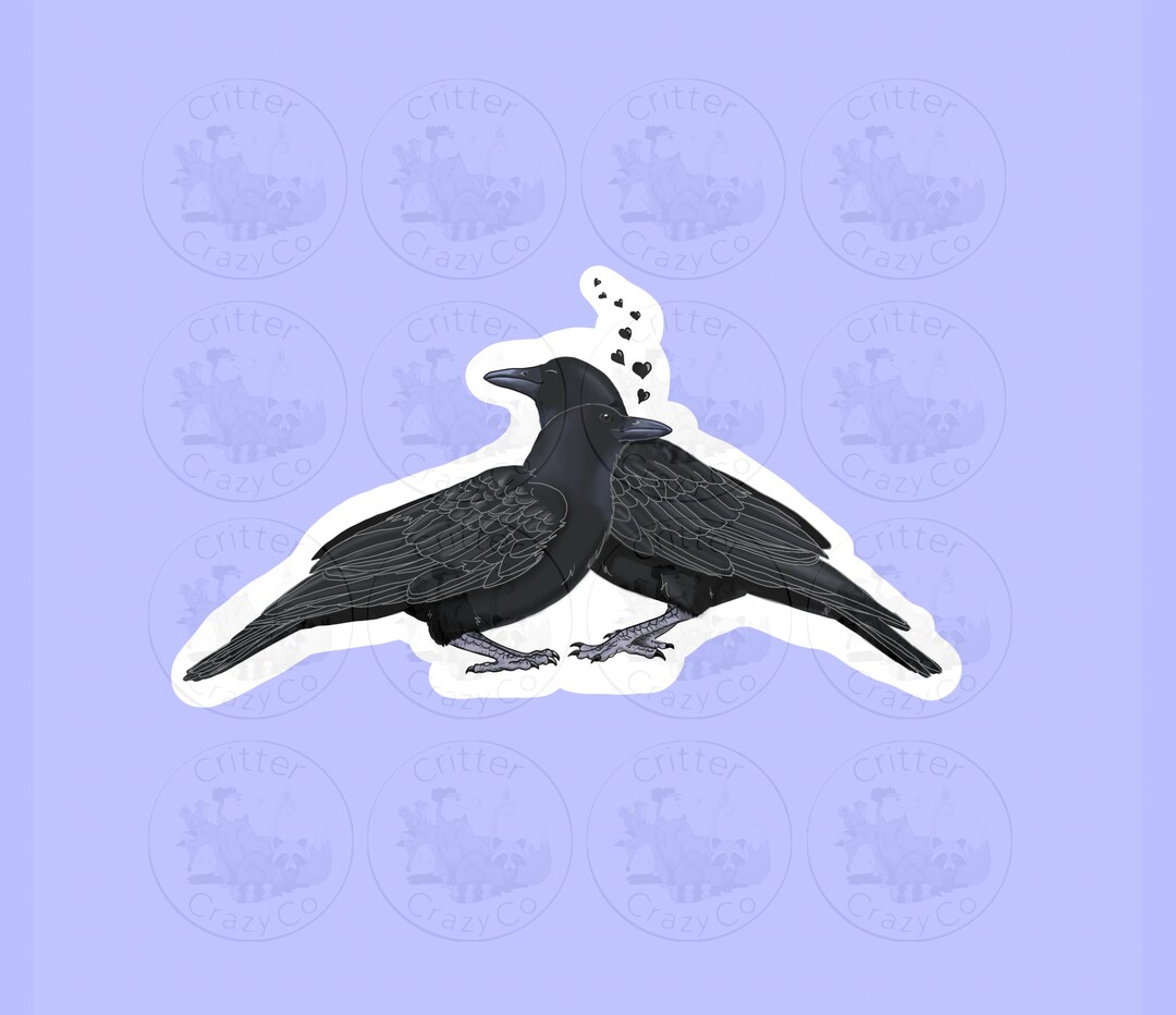 Crow Love Sticker Love Birds Anime Car Sticker - Etsy