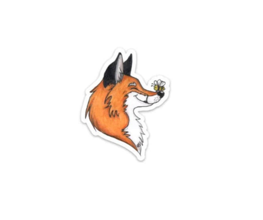 Fox With Bee Sticker - Etsy
