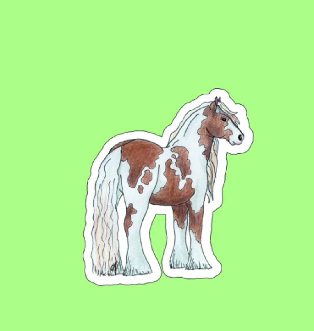 Gypsy Vanner Horse Sticker Waterproof Vinyl Sticker - Etsy