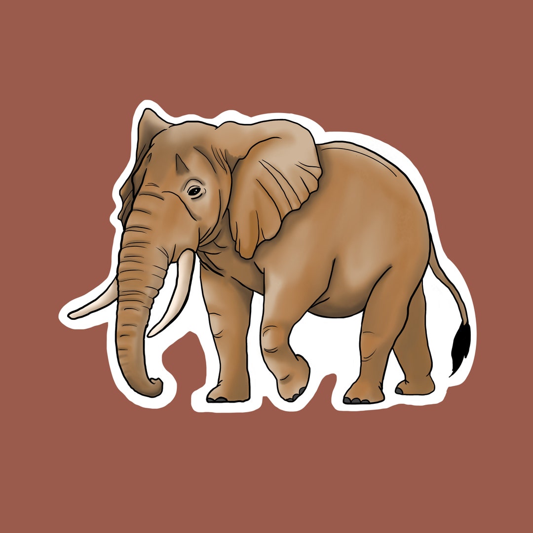 African Bush Elephant Sticker - Etsy