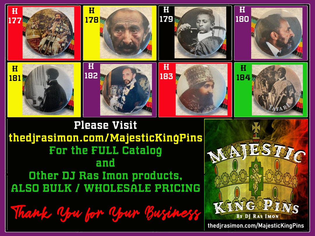 HIM Haile Selassie I Rastafari Pins Badges Buttons Page #12 - Etsy