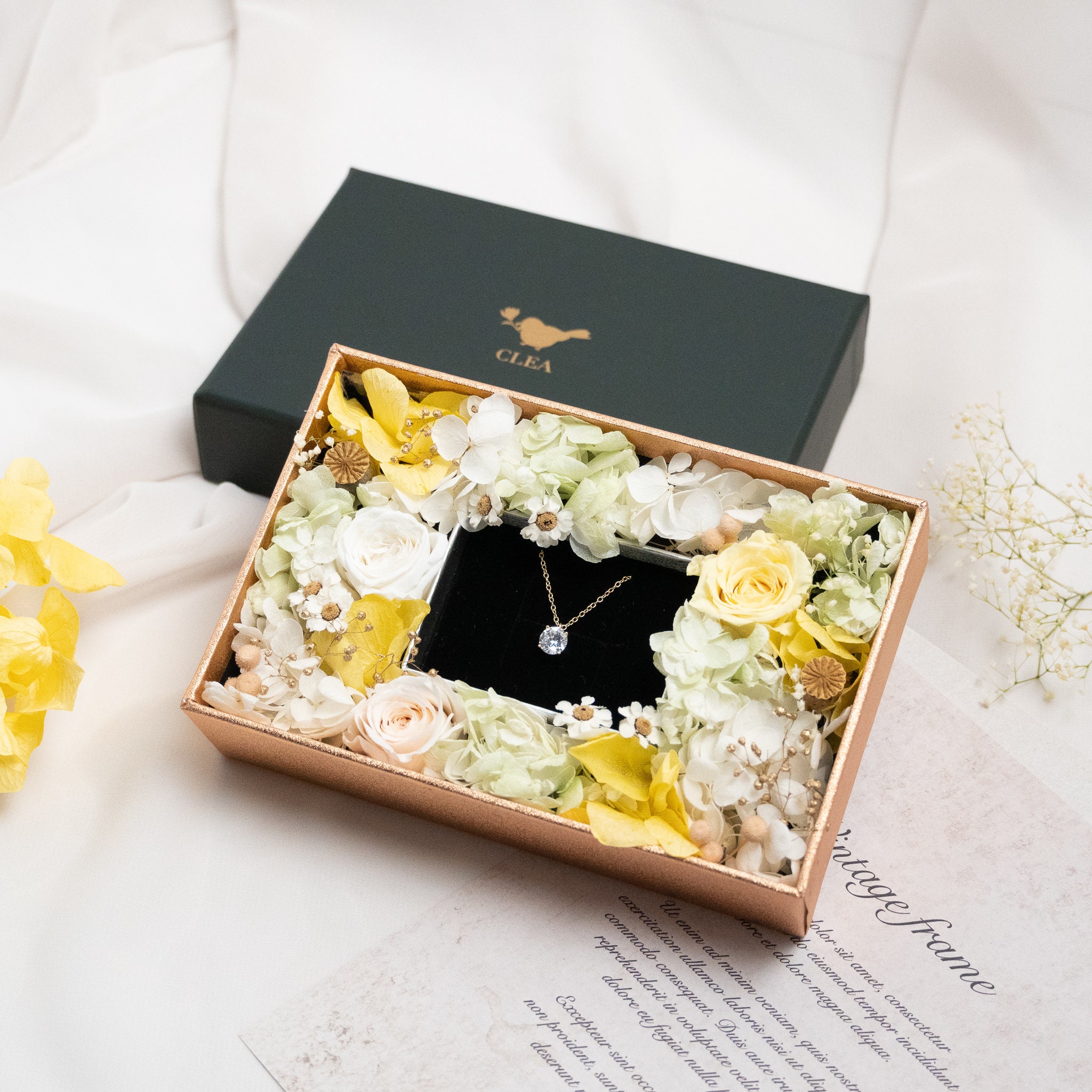 Courage Flower Box With Solitaire Necklace - Etsy