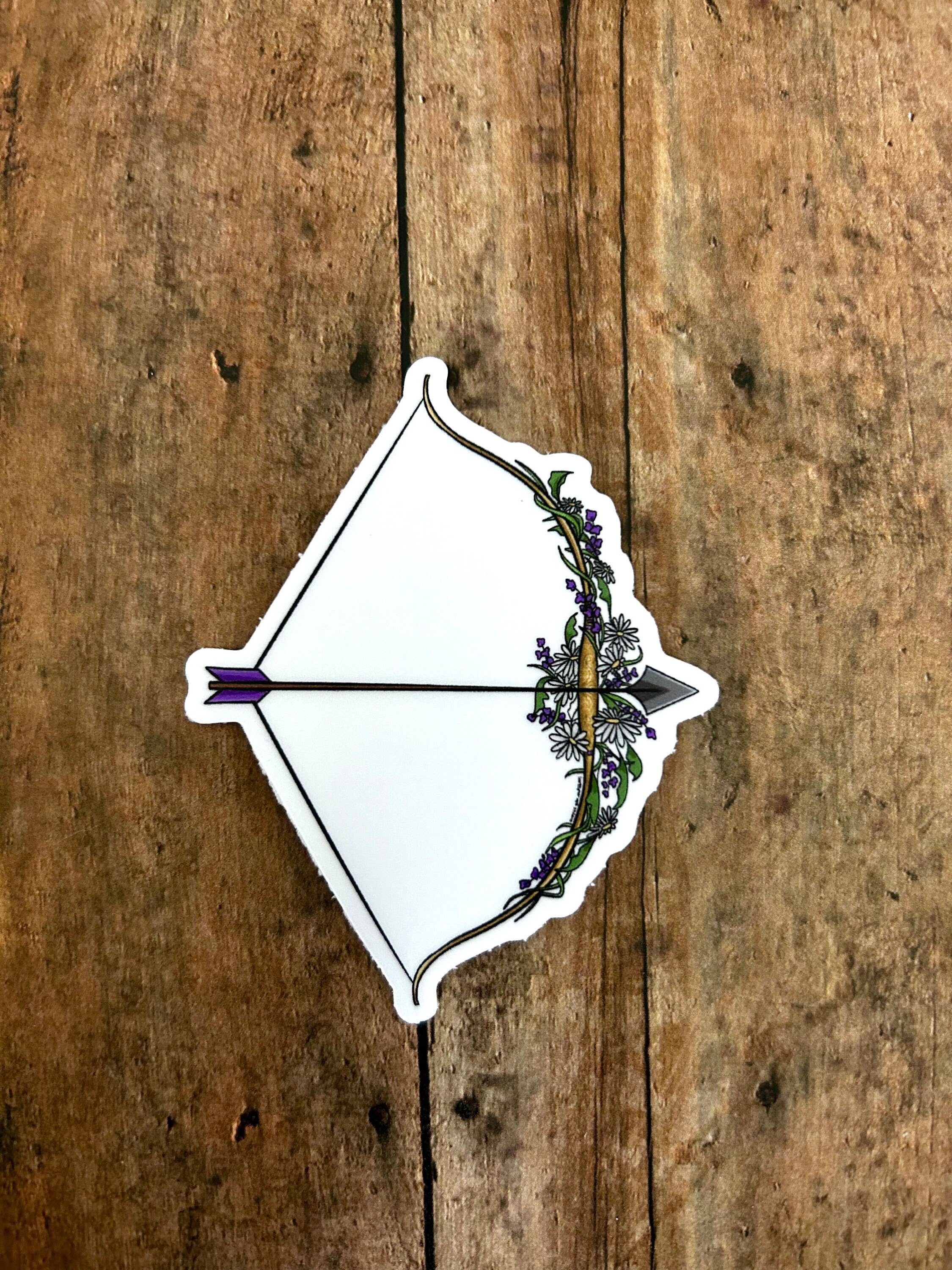 Floral Bow and Arrow Sticker | Archery Sticker | DND Stickers - Etsy
