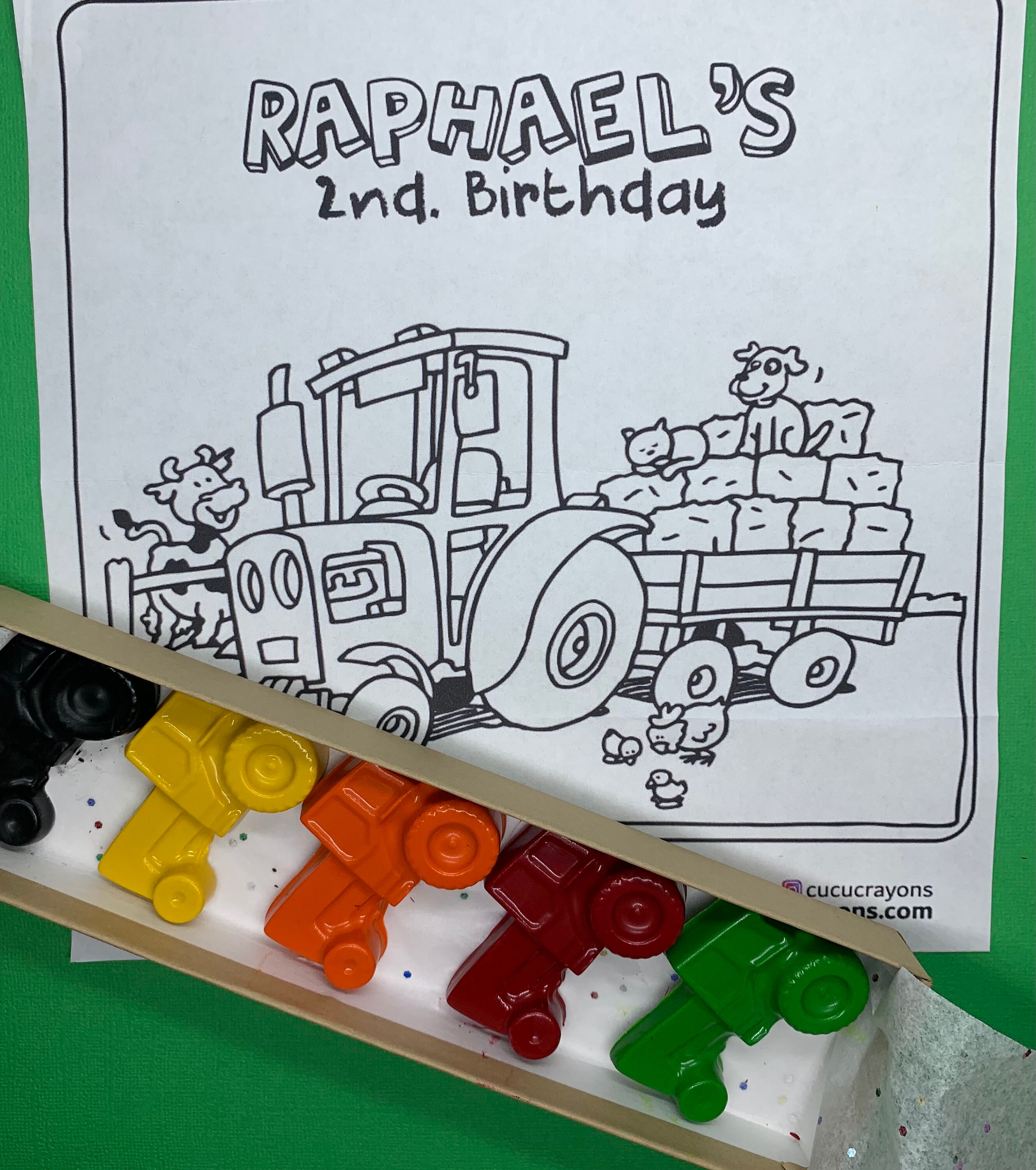 Tractor Crayons 5 Pieces Set Kids Birthday Gift Gift - Etsy