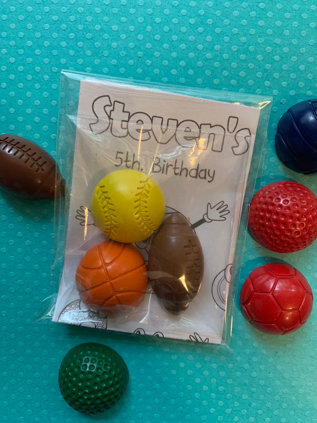 Sports Crayons Party Bag Filler | Party Favor | Goody Bag Stuffer ...