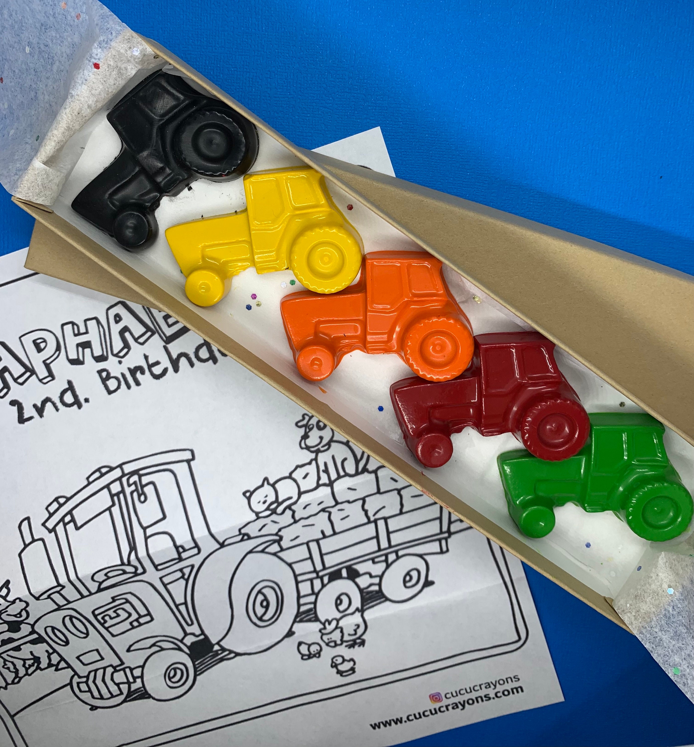 Tractor Crayons 5 Pieces Set Kids Birthday Gift Gift - Etsy