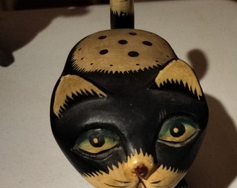 Vintage Signed Mexican Folk Art Pottery Cat Shelf Sitter - Etsy