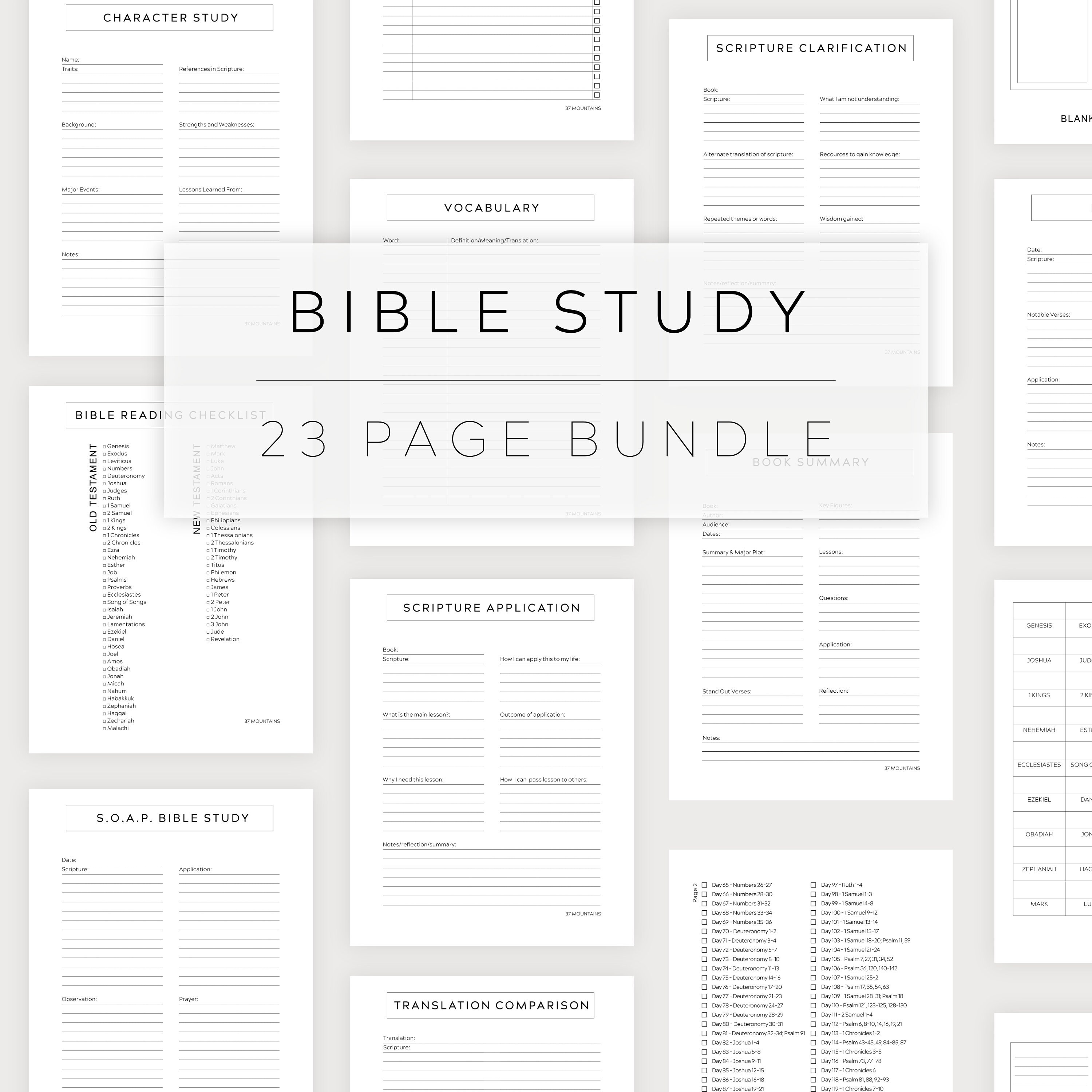 Bible Study Bundle / Bible Journaling / Prayer Journal / Christian Gift ...