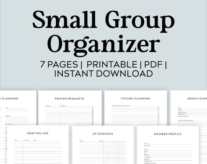 Small Group Organizer | Church Planner | Printable Christian Planner ...