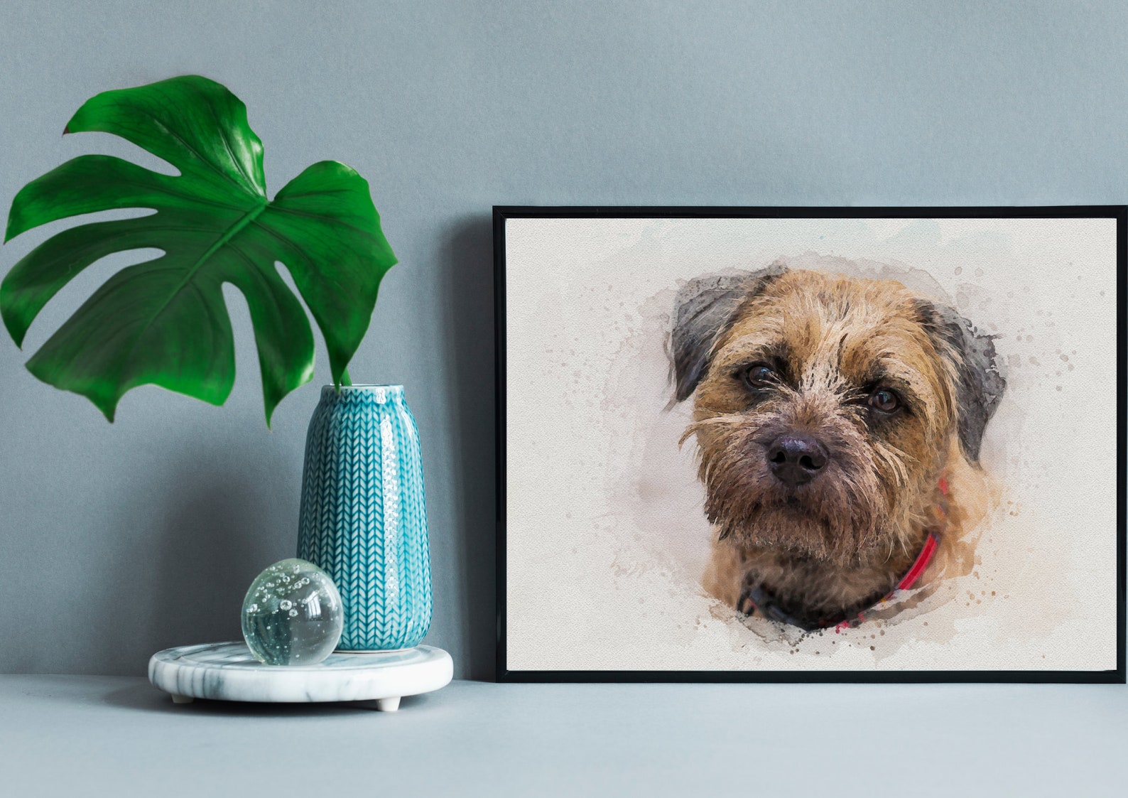 Border Terrier Dog Wall Art, Watercolour Print, Dog Lover Gift, Dog ...