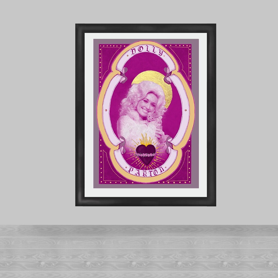 Dolly Parton and Cat Giclée Fine Art Print, A4,A3, Decor, Hand Painted ...