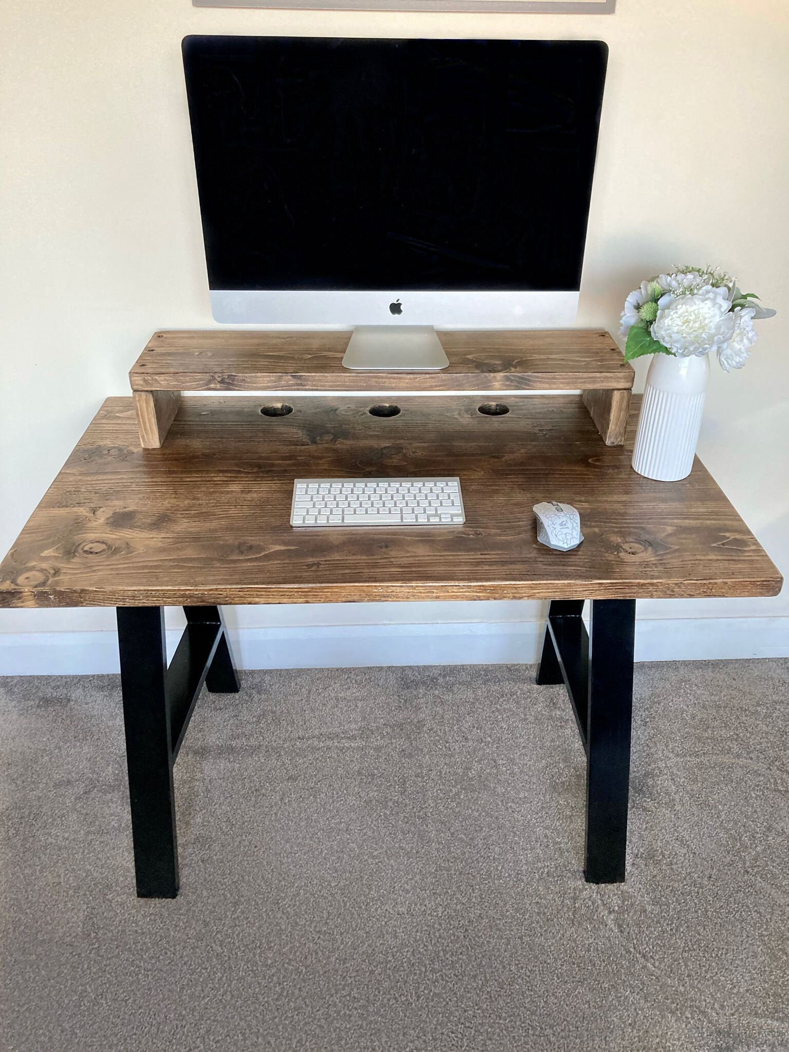 Bespoke Rustic Gaming Desk With A Frame Industrial Legs - Etsy UK