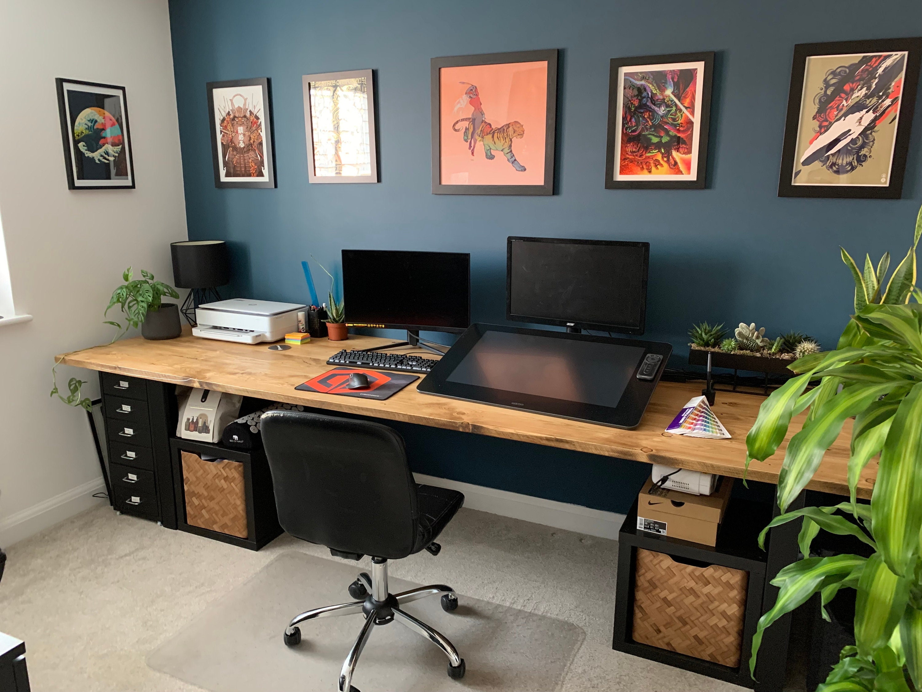 Flamed Bespoke Rustic Computer Desk With A Frame Industrial - Etsy UK