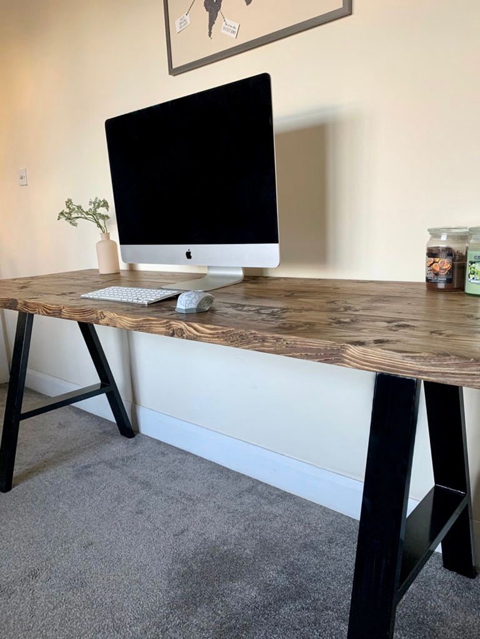 Bespoke Rustic Gaming Desk With A Frame Industrial Legs - Etsy UK