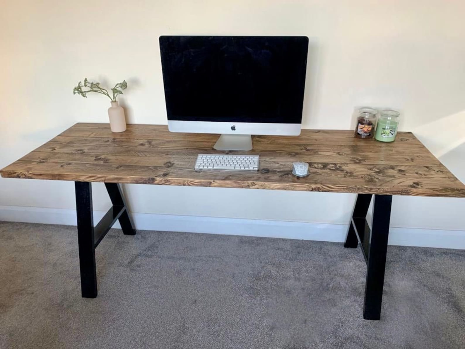 Bespoke Rustic Gaming Desk With A Frame Industrial Legs - Etsy UK