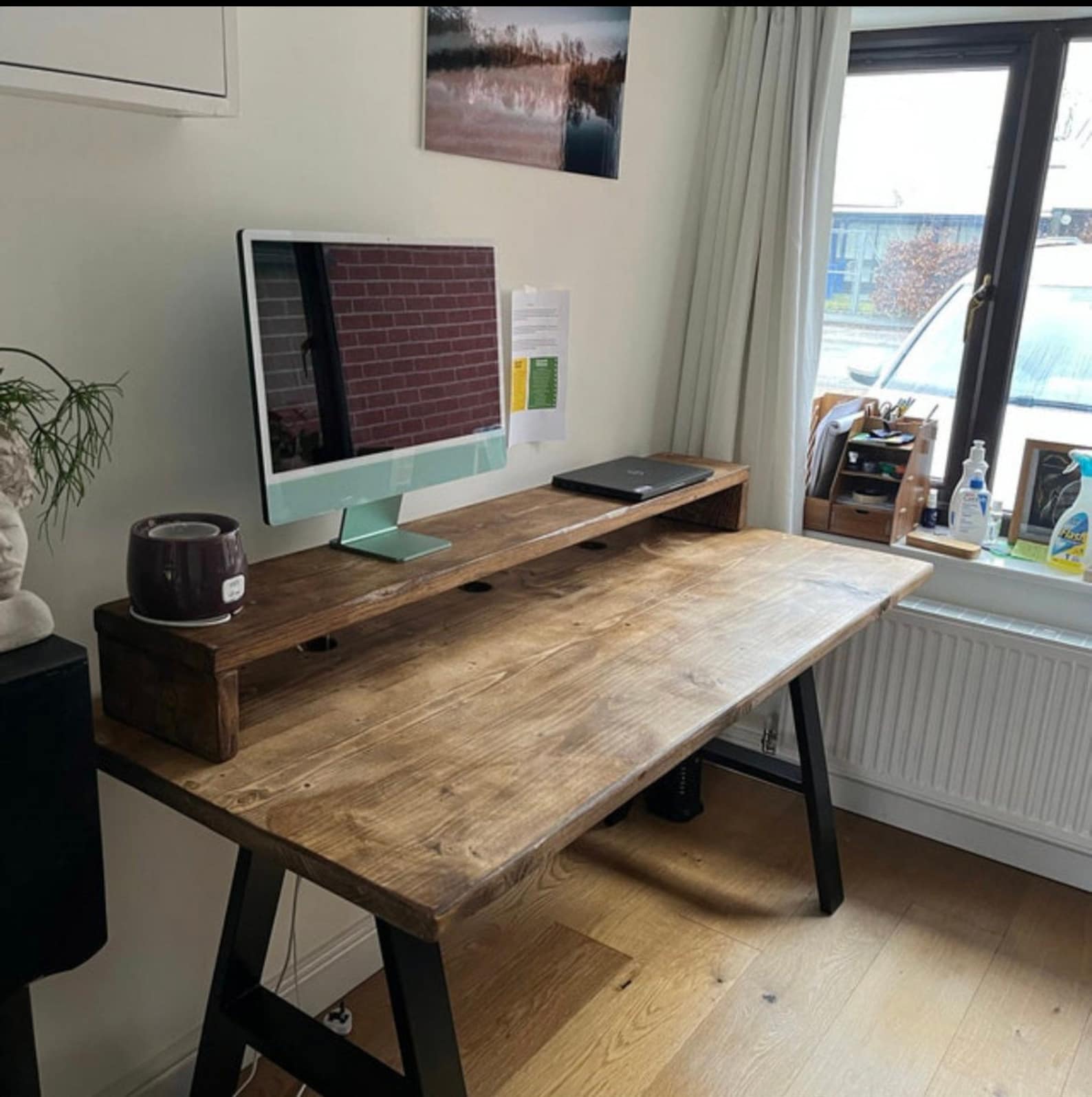 Bespoke Rustic Gaming Desk With A Frame Industrial Legs | Etsy
