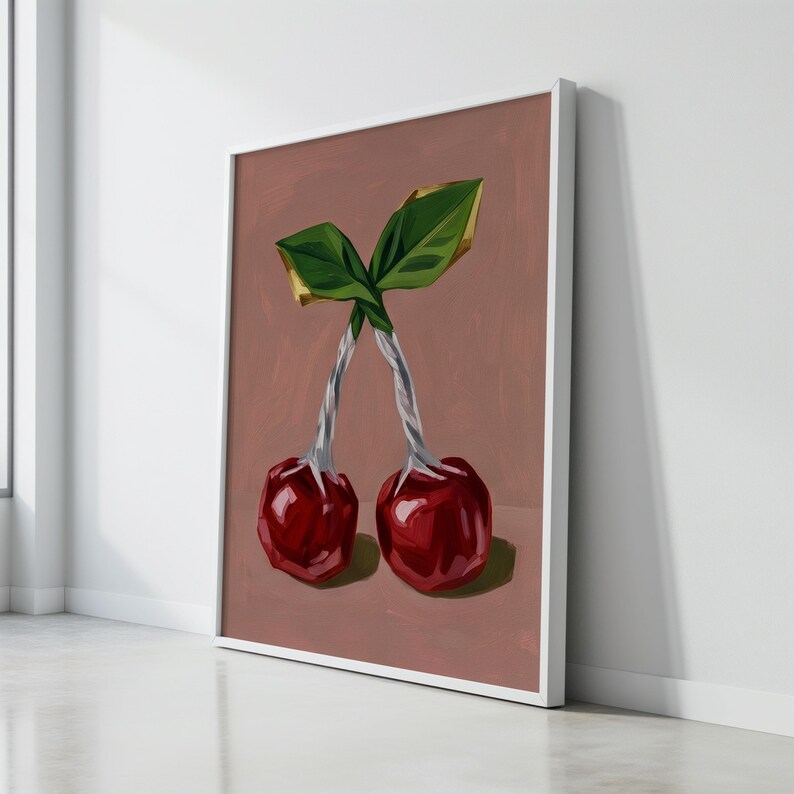 Coquette Cherry Candy Wrapper Print, Funky Kitchen Poster, Pink Kitsch ...