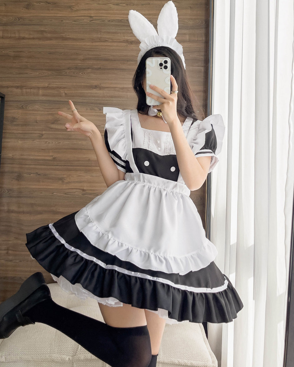 Rabbit Ear Maid Outfit Japanese Maid Restaurant Uniform - Etsy