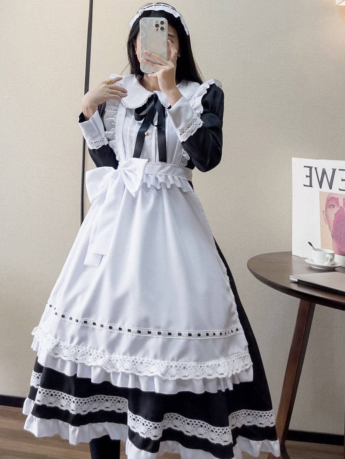 Traditional Maid Dress Long-sleeved Maid Dress Cute Dress - Etsy