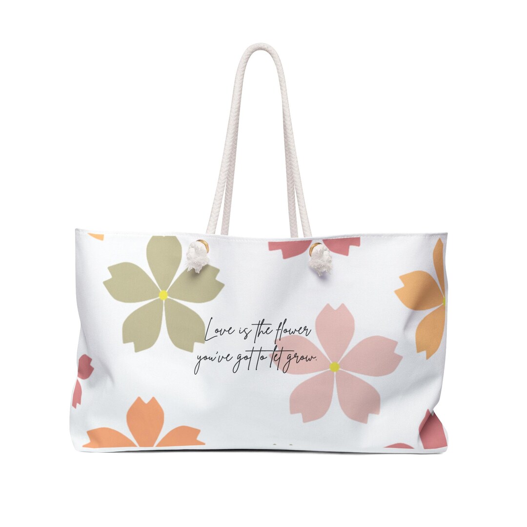 Floral Weekender Bag - Travel Tote, Beach Bag, Weekend Getaway, Gift ...