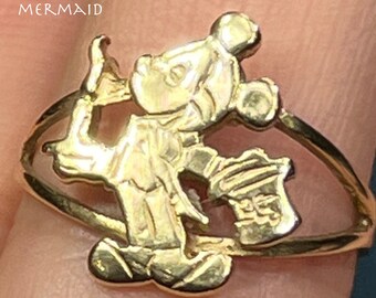 Mickey Mouse Ring Gold - Etsy