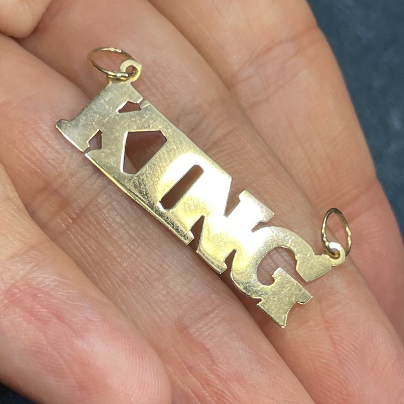 14k Yellow Gold Custom Made KING Pendant. Large 1.25 - Etsy