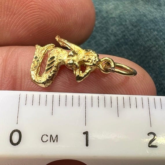 14k Yellow Gold Pin-Up MERMAID Sea Siren Pendant. 2-S… - Gem
