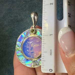 Goddess "man in Moon" Face SAJEN Pendant W Paua Shell. 1.7" - Etsy