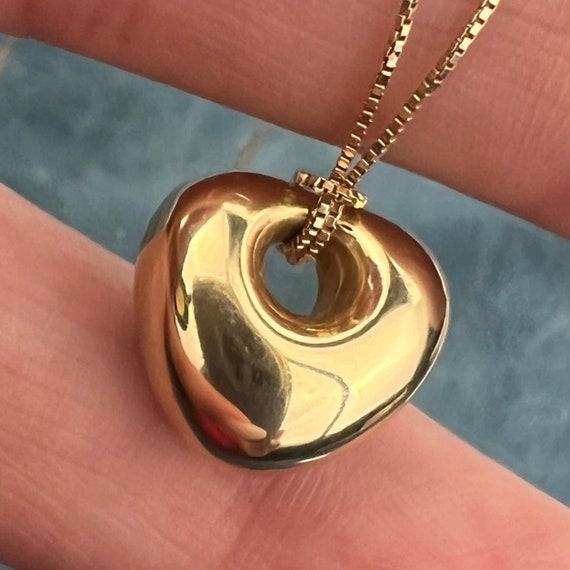 14k Gold Designer Thick Reversible Heart Pendant. Fre… - Gem