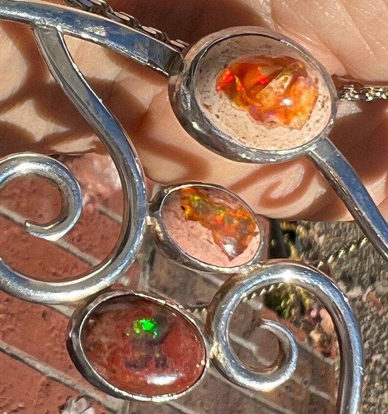 Mexican Boulder + Jelly Opal Multi-gem Pendant Necklace. 5"+ 68g *VIDEO ...