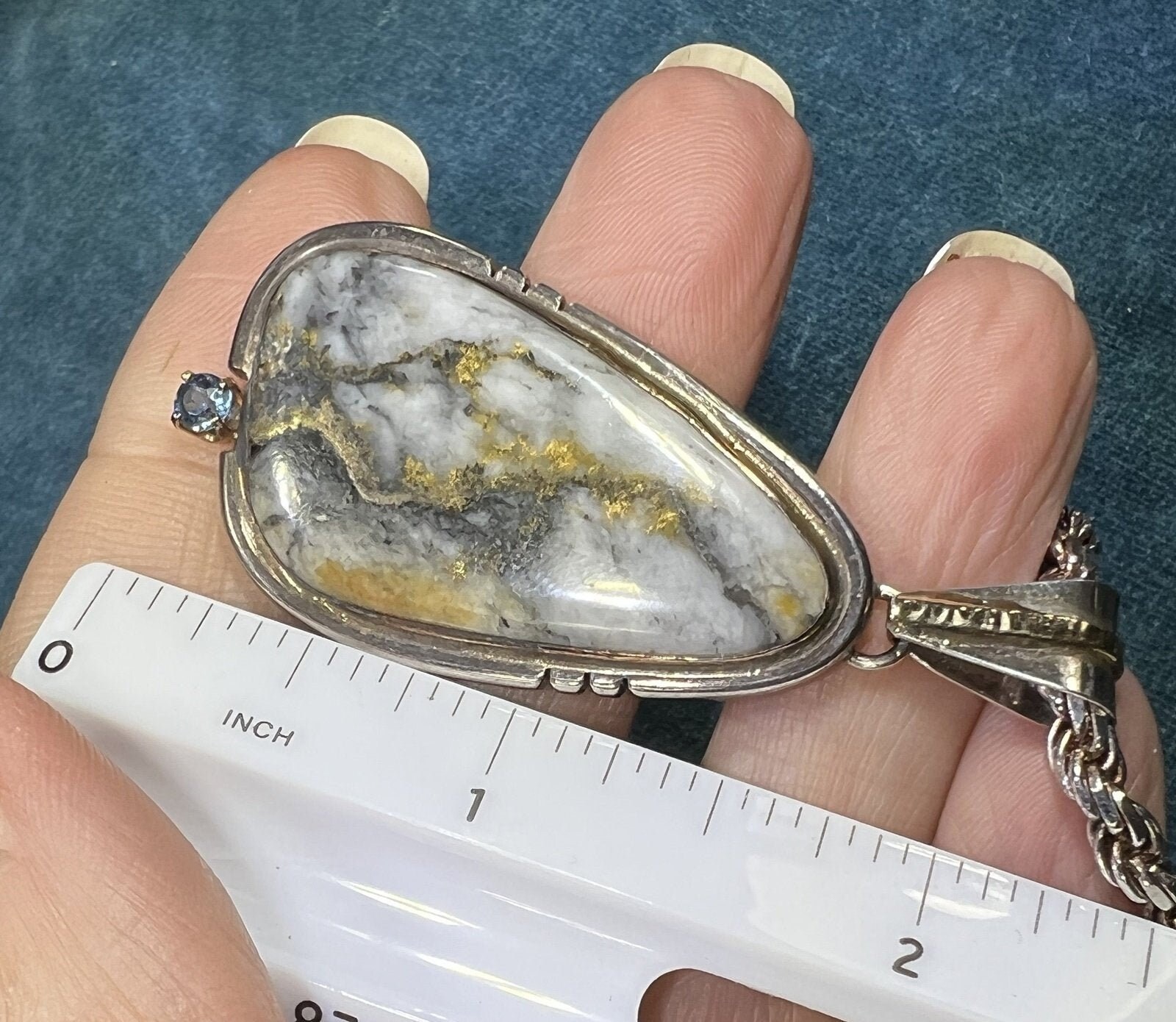 14k Gold & 925 Alaskan Gold-in-quartz Pendant W Chain VIDEO - Etsy