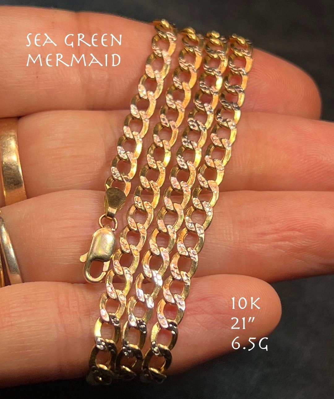 10k Yellow White Gold Mariner Chain Necklace. 21 6.5g - Etsy