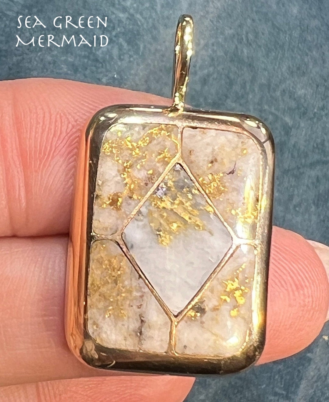 14k Gold Antique ALASKAN GOLD in QUARTZ Pendant. 1.4 7.4g L - Etsy