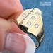 10k Gold + Gypsy-set Diamonds Wide Ruler Ring. Crafter Builder Quilter ...
