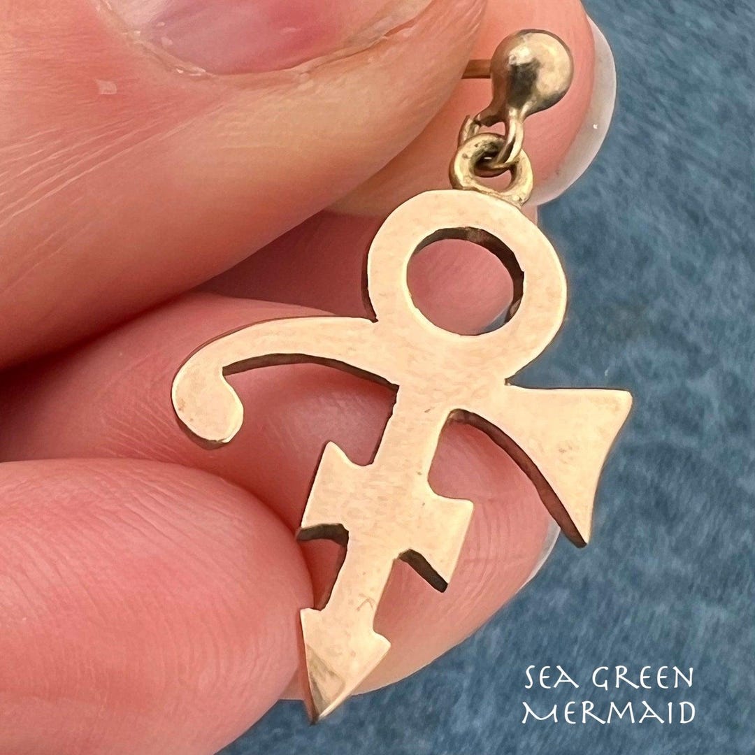 9k-10k Gold Custom PRINCE Symbol Dangle 1" Earring *SINGLE* - Etsy
