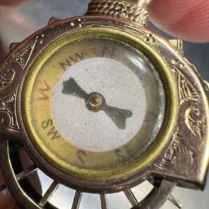 10k Gold Antique Compass Fob Pendant. Captain's Wheel *video* - Etsy