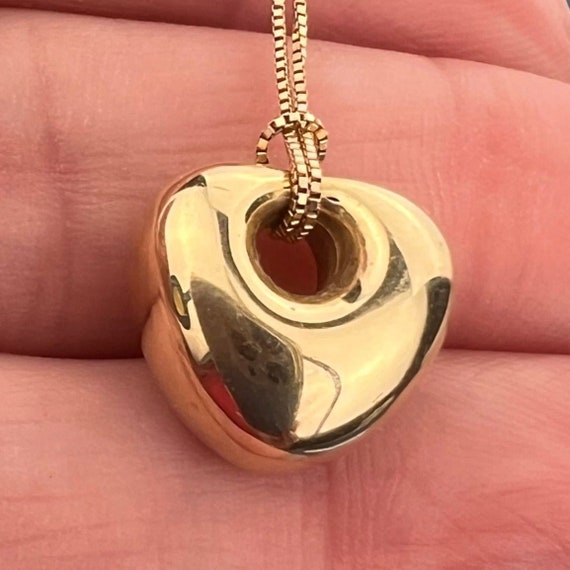 14k Gold Designer Thick Reversible Heart Pendant. Fre… - Gem