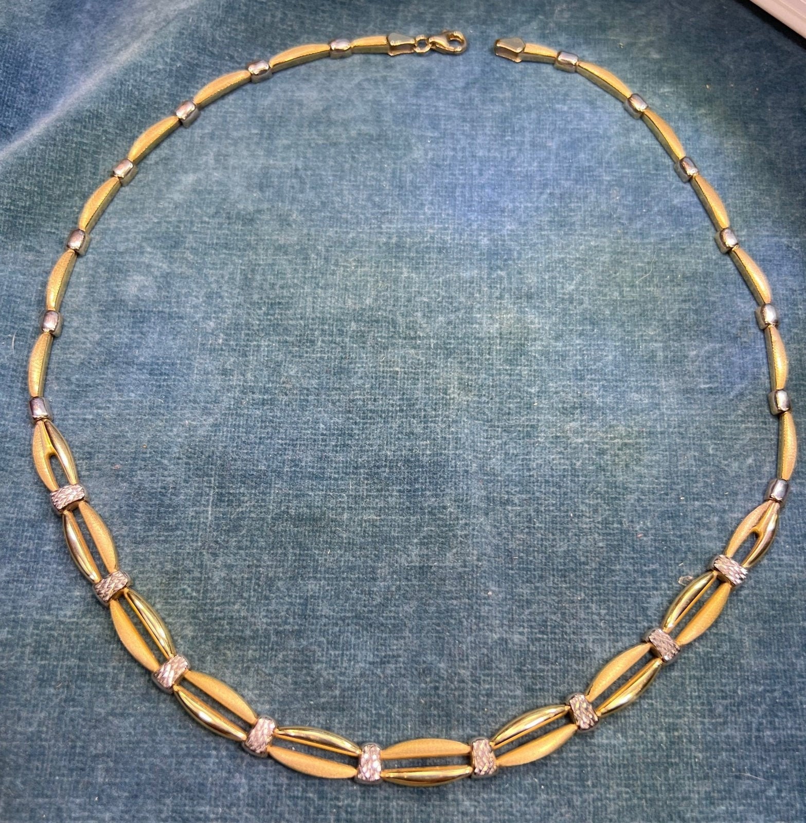 10k Yellow White Gold Graduated Collar Chain Necklace. 9.5g - Etsy