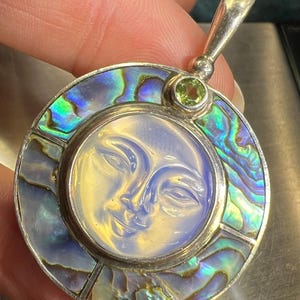 Goddess "man in Moon" Face SAJEN Pendant W Paua Shell. 1.7" - Etsy