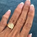 10k Gold + Gypsy-set Diamonds Wide Ruler Ring. Crafter Builder Quilter ...