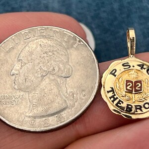 14k Gold Public School PS 40 "the Bronx" Insignia Pendant. Class of '22 ...