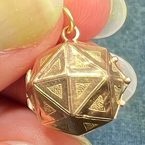 10k Gold 22-sided Ball Orb Watch Fob Memento Locket Pendant video - Etsy