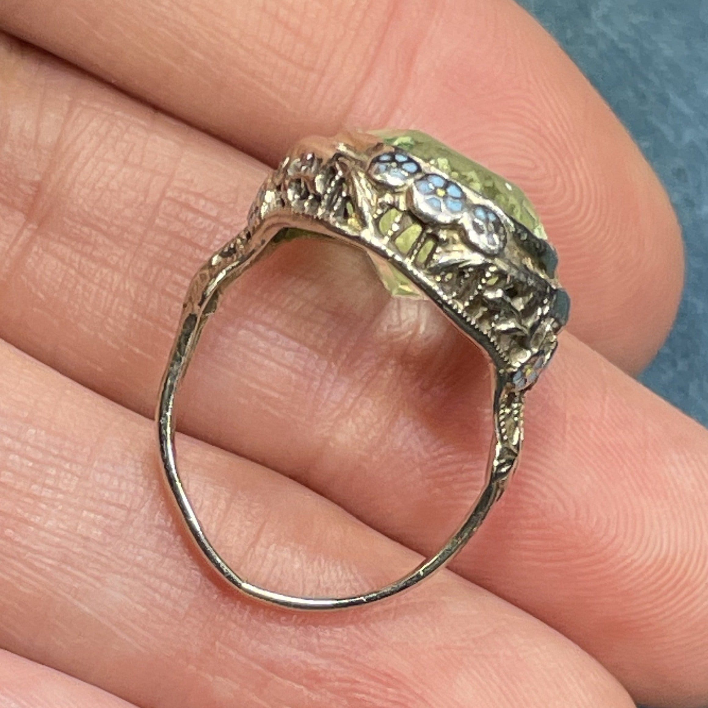 14k White Gold Antique Forget-me-not Filigree Ring_b95_1220 - Etsy