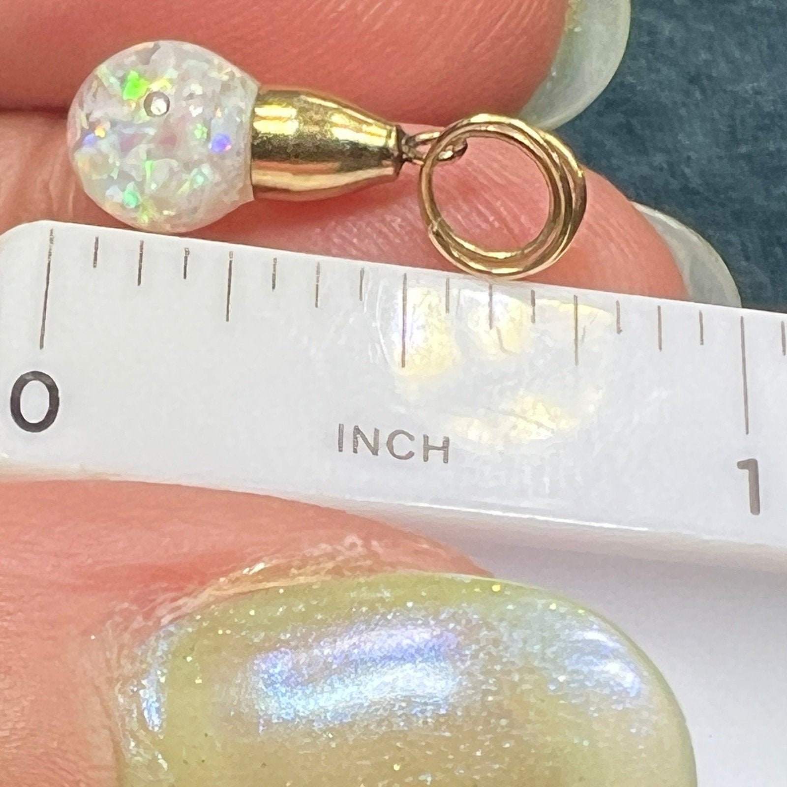 14k Yellow Gold Australian floating Opal Pendant. - Etsy