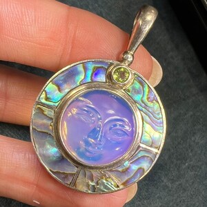 Goddess "man in Moon" Face SAJEN Pendant W Paua Shell. 1.7" - Etsy