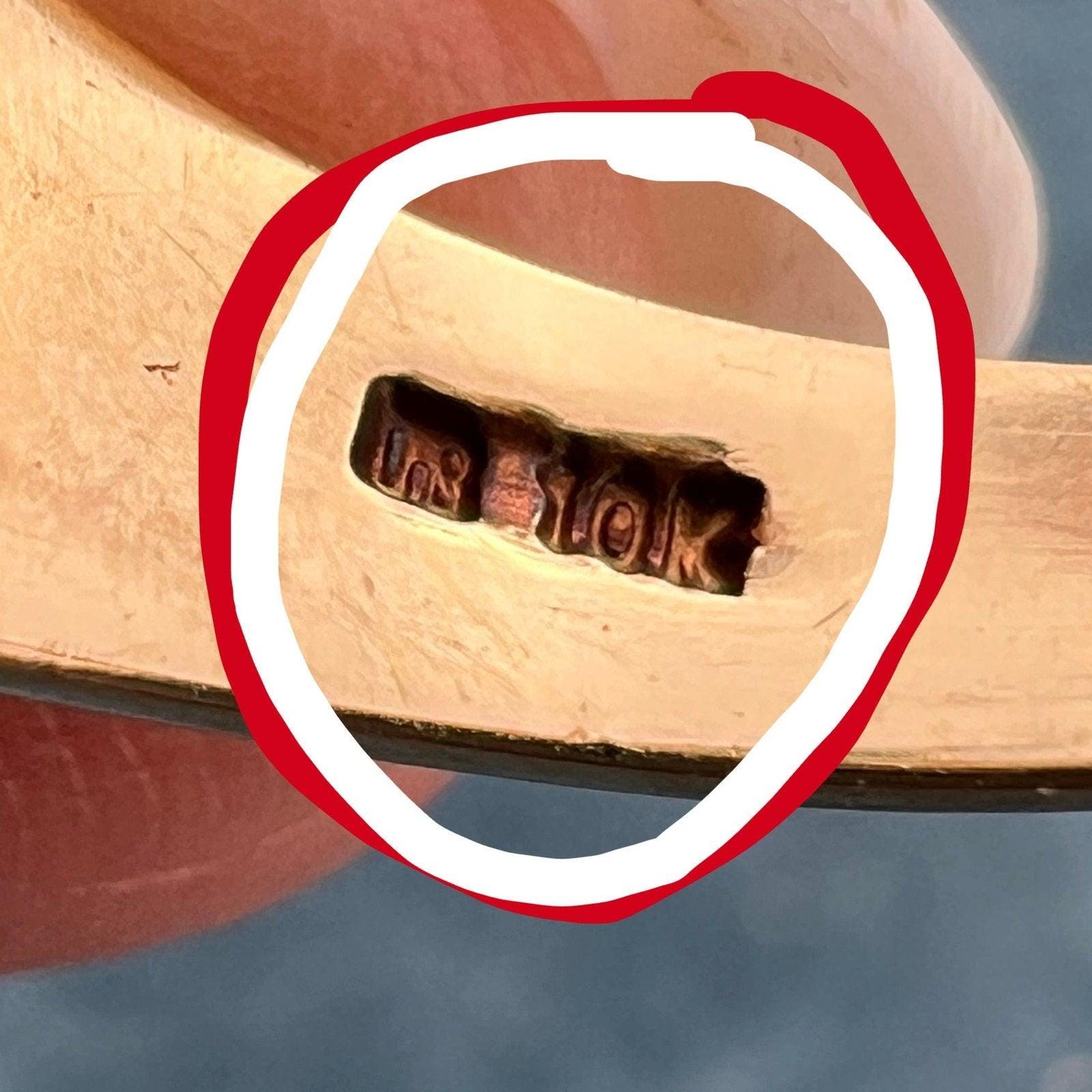 10k Gold + Gypsy-set Diamonds Wide Ruler Ring. Crafter Builder Quilter ...