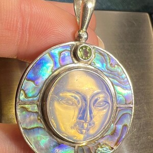 Goddess man in Moon Face SAJEN Pendant W Paua Shell. 1.7 - Etsy