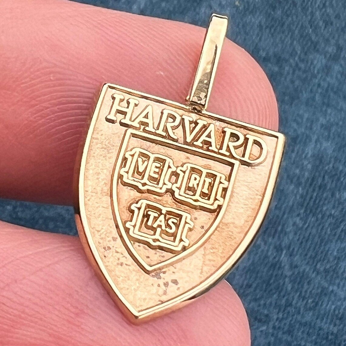 10k Gold HARVARD University "veritas" 1" Pendant. Ring Alternative - Etsy