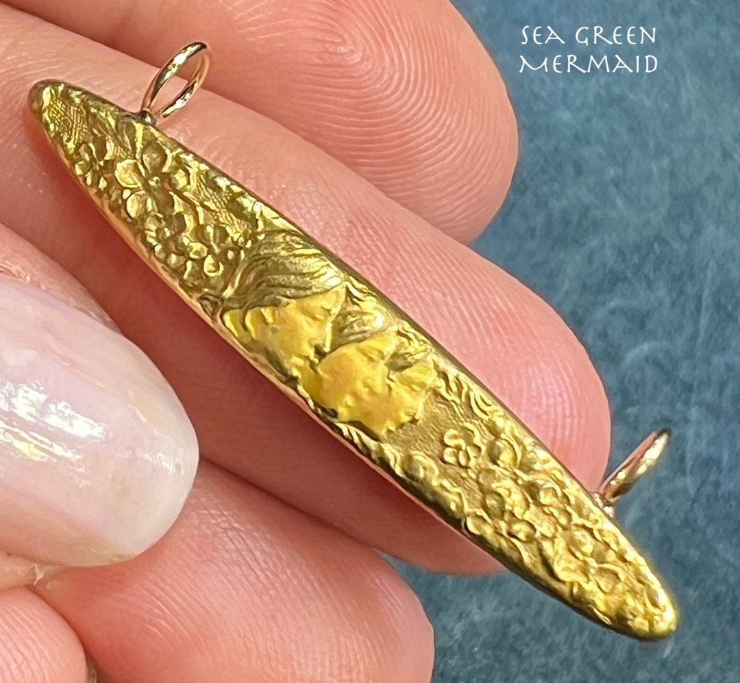 14k Gold Repousse 3 Muses Goddess 2-bail Pendant. Art Nouveau - Etsy